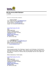 Bukti Korespondensi " The challenges, supports, and strategies of self ...